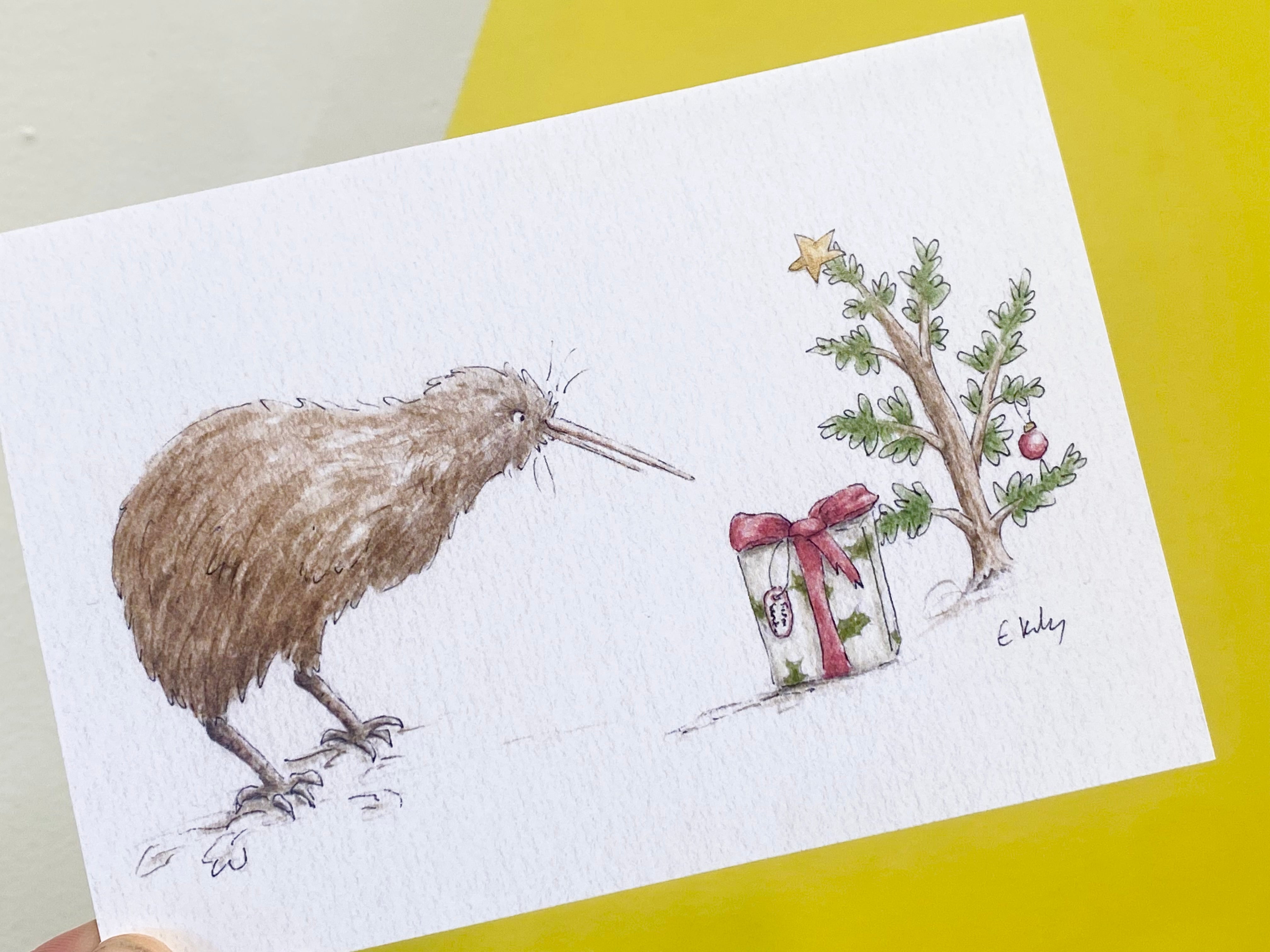 Card - Kiwi With Present – HAPA