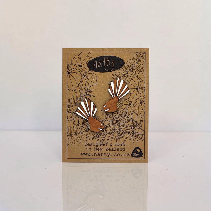 Natty Fantail Piwakawaka Earrings – HAPA