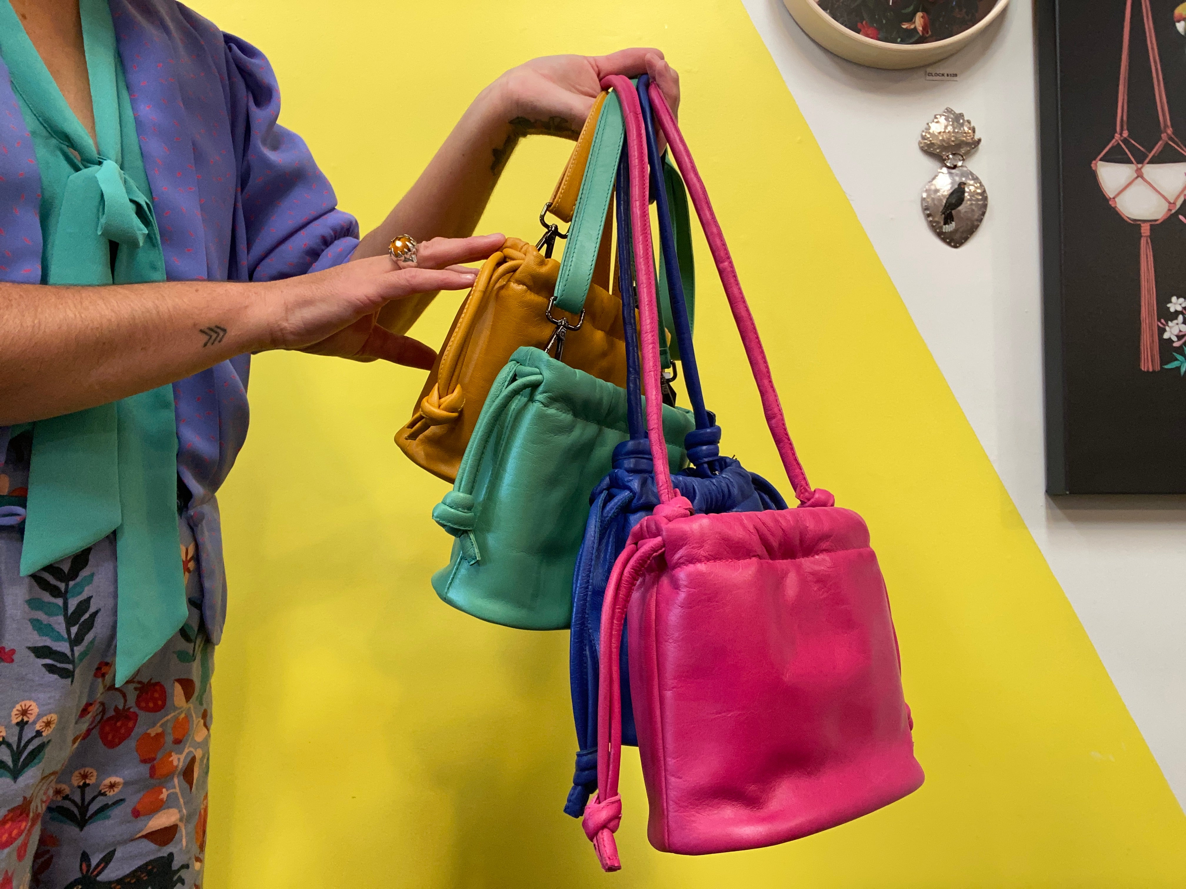 Pippa Leather Mini Bucket Bag - assorted colours – HAPA